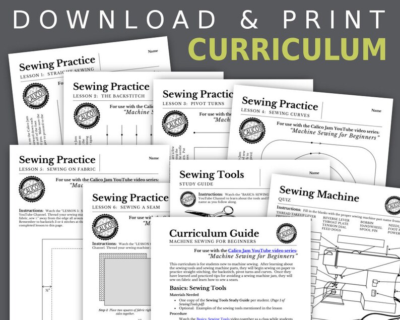 Machine Sewing for Beginners Curriculum | Etsy