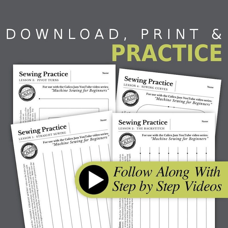 Sewing Practice Sheets - Etsy