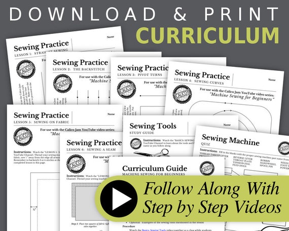 Machine Sewing for Beginners Curriculum | Etsy