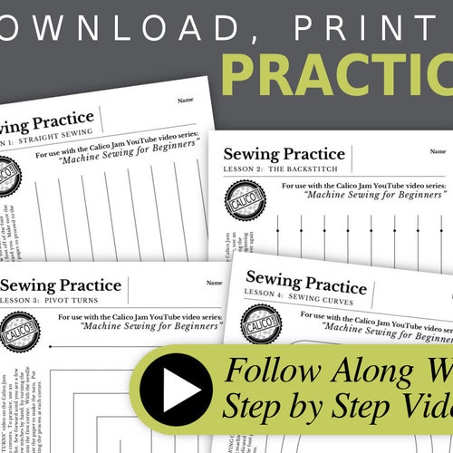 Stitch Practice PDF Printable Learn to Sew Practice Sewing - Etsy