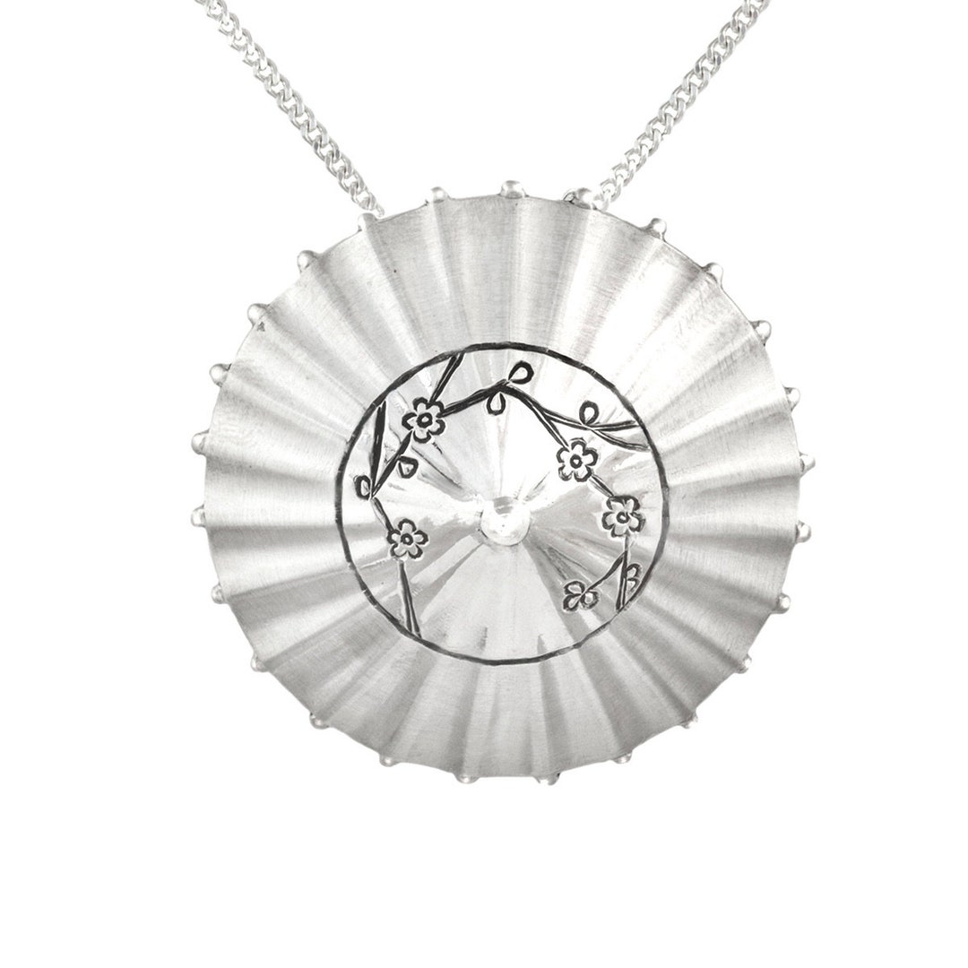 Geisha Parasol 'kinugasa' Pendant. Handcrafted in Sterling Silver 14 ...