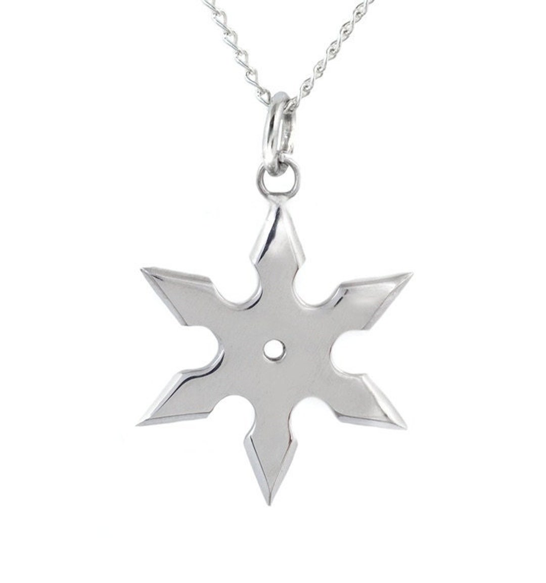 Ninja Star Shuriken Pendant Handcrafted in Sterling Silver. - Etsy