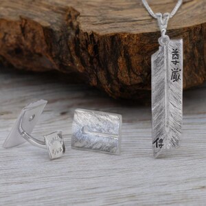 Samurai Kanji Earrings. Handcrafted in Sterling Silver - 3.96grams. - Etsy