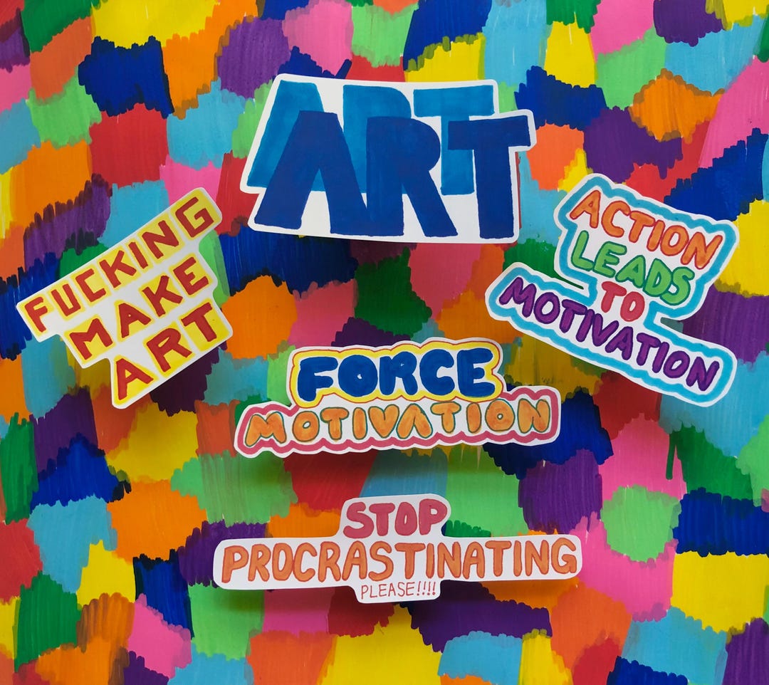 MOTIVATIONAL QUOTE PACK Stickers! Funny Artist Original Illustration ...