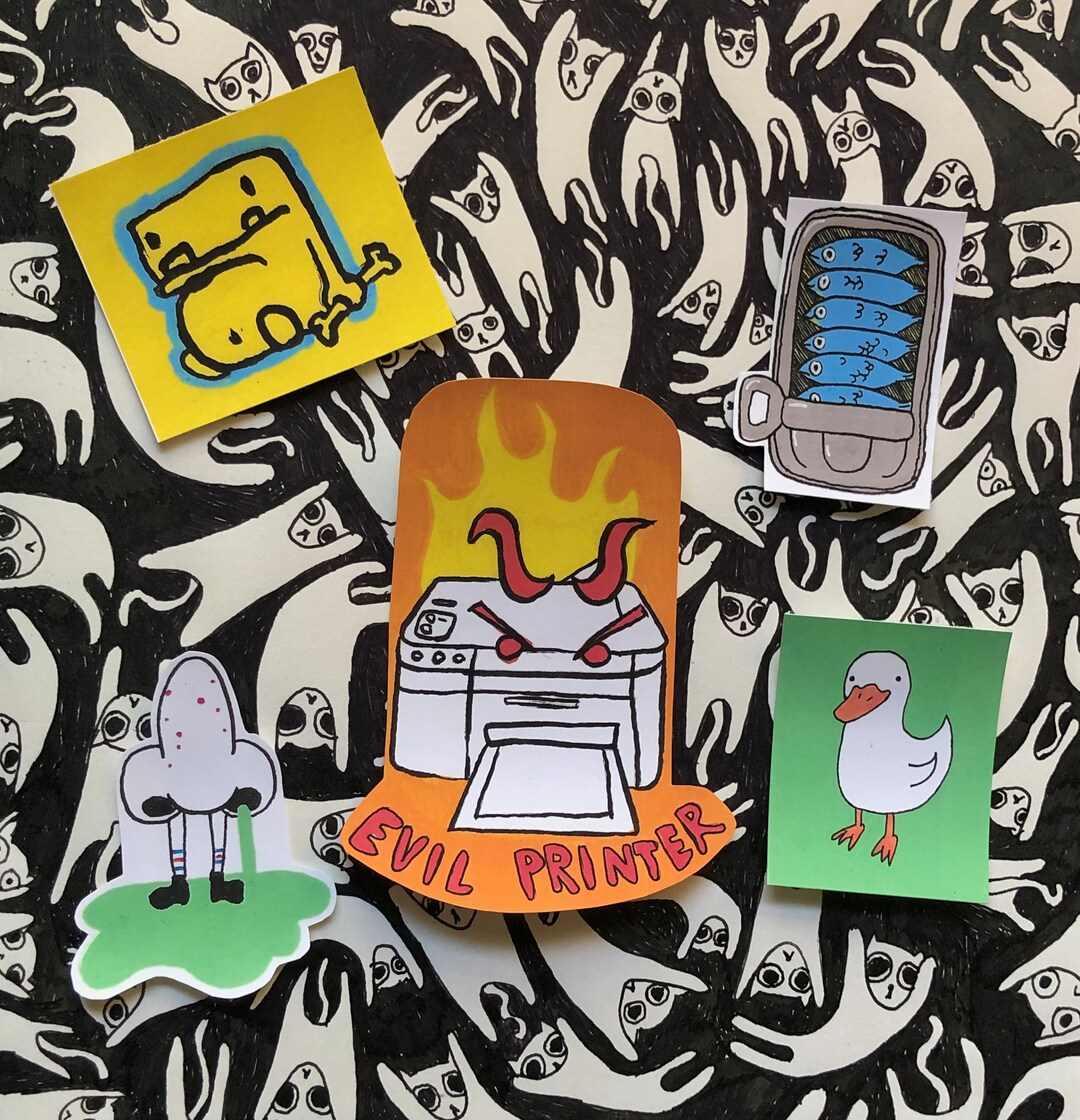 SKETCH PACK Stickers! Original Sketches Set of 5 // Individual Stickers ...