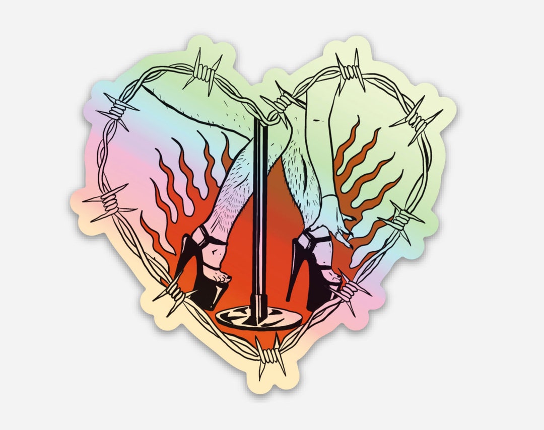 Holographic Hellbound Stripper Sticker - Etsy