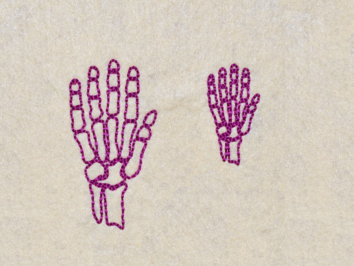 Skeleton Hand Embroidery Design File triple Stich Skeleton | Etsy