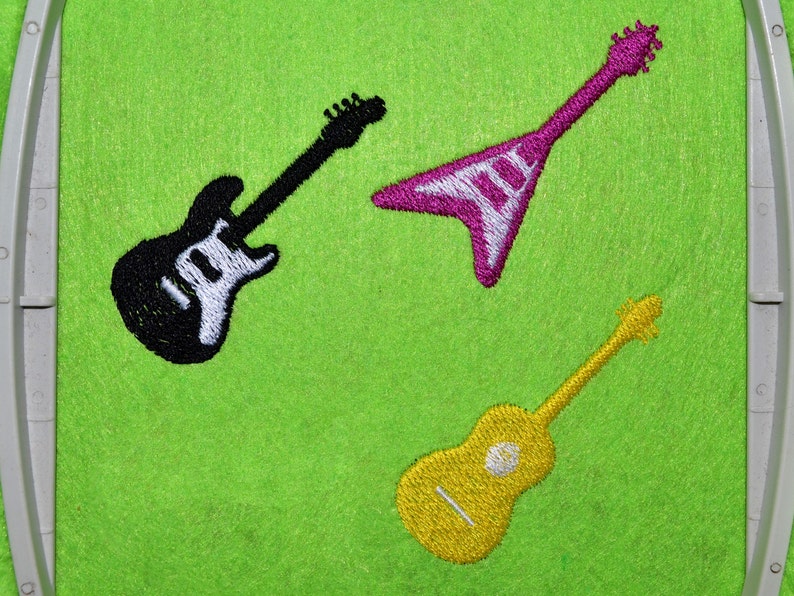 Guitar Embroidery Design File Guitar Set of 5 Machine | Etsy
