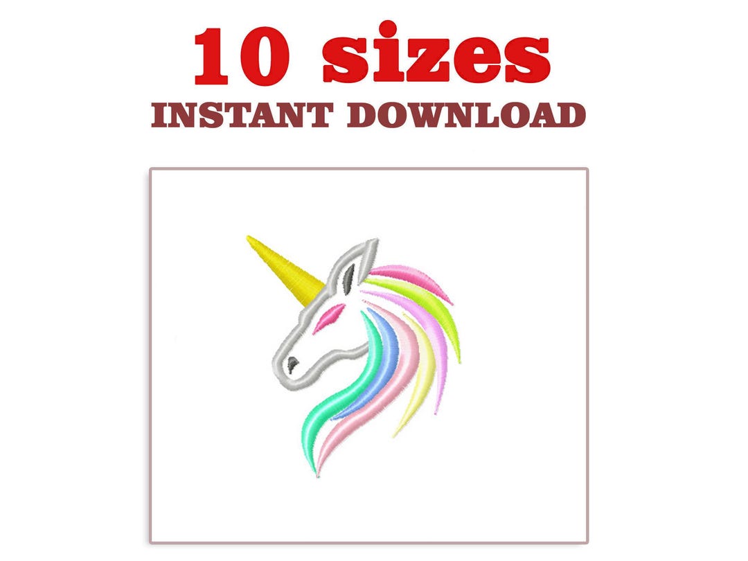 Unicorn Outline Embroidery Design for Machine Embroidery (instant ...