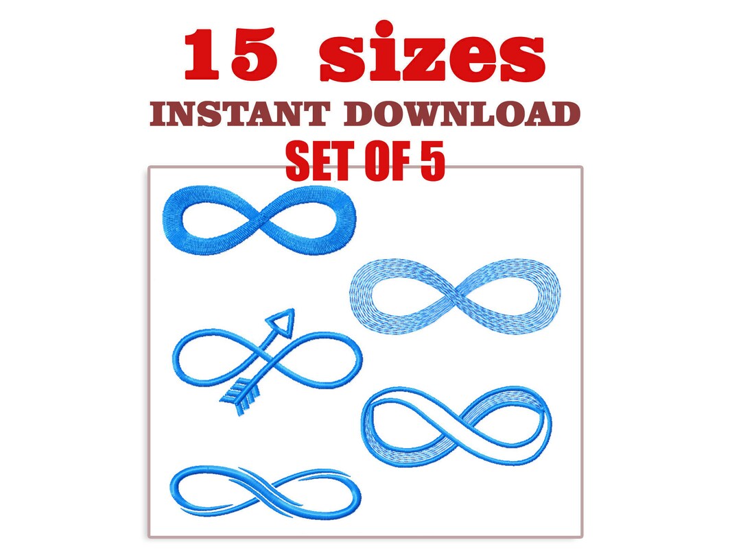 Infinity Sign Embroidery Designs File, Infinity Symbol Embroidery ...