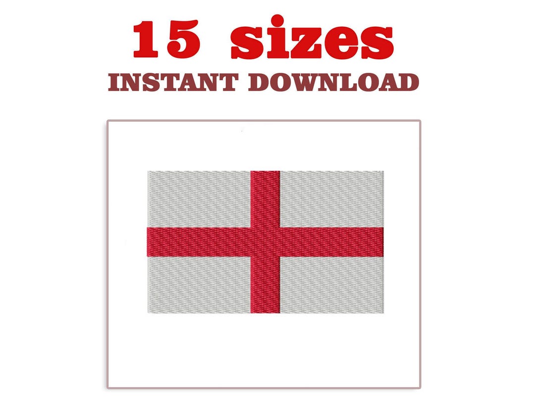 England Flag Embroidery Design: Machine Embroidery File (digital ...