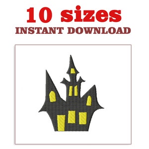 Haunted House Embroidery Design File, Mini Haunted House Embroidery ...