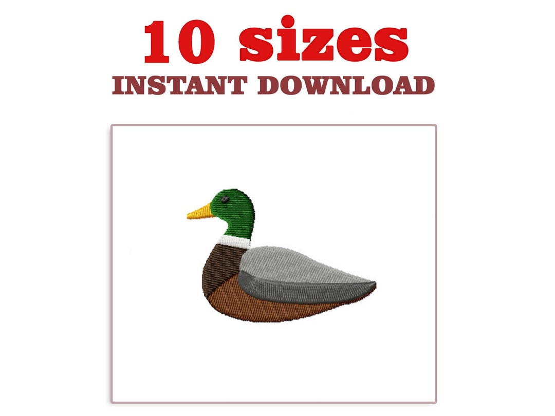 Mini Mallard Duck Embroidery Designs File: Digital Download - Etsy