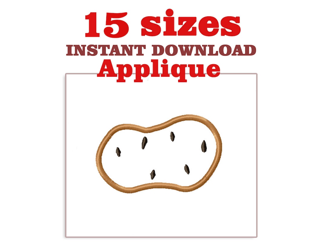 Potato Applique Embroidery Design File, Mini Potato Download Embroidery ...