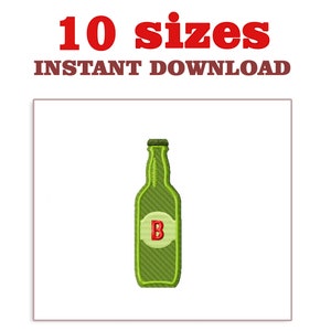 Beer Bottle Embroidery Design File, Beer Machine Embroidery Design ...