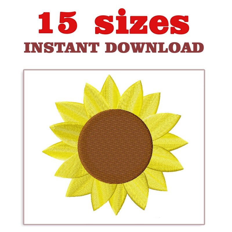 Sunflower Embroidery - Etsy