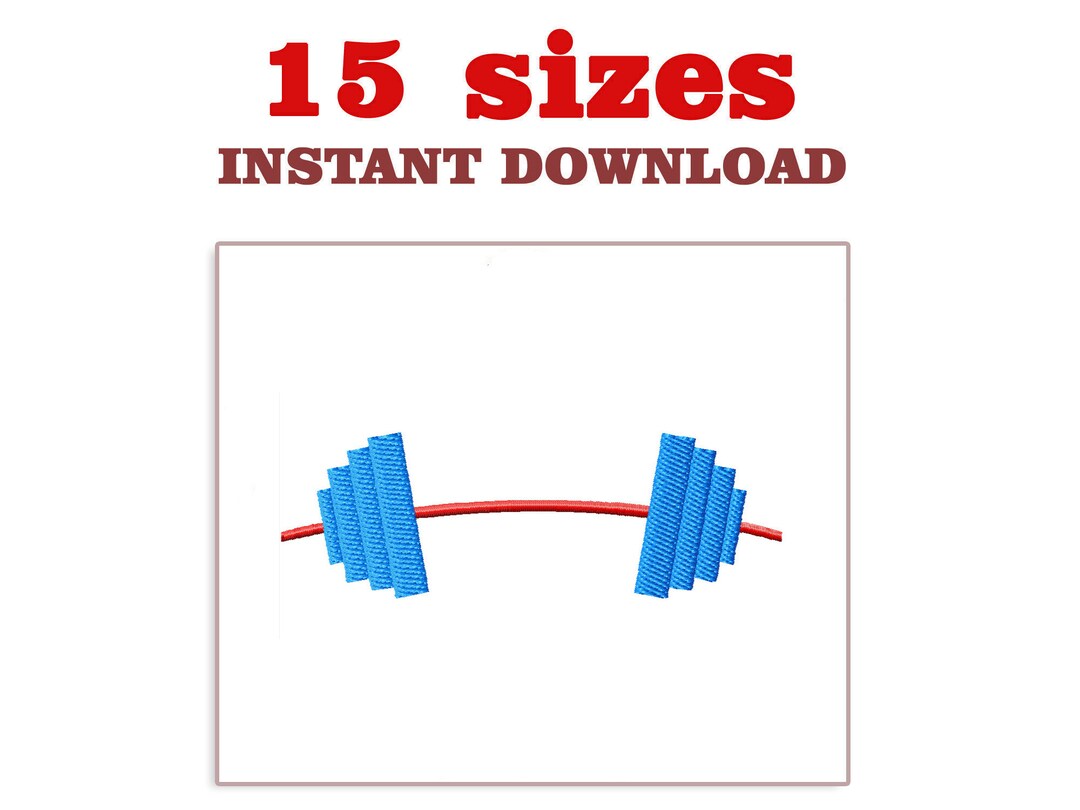 Barbell Embroidery Design Barbell Machine Embroidery Design, Download ...