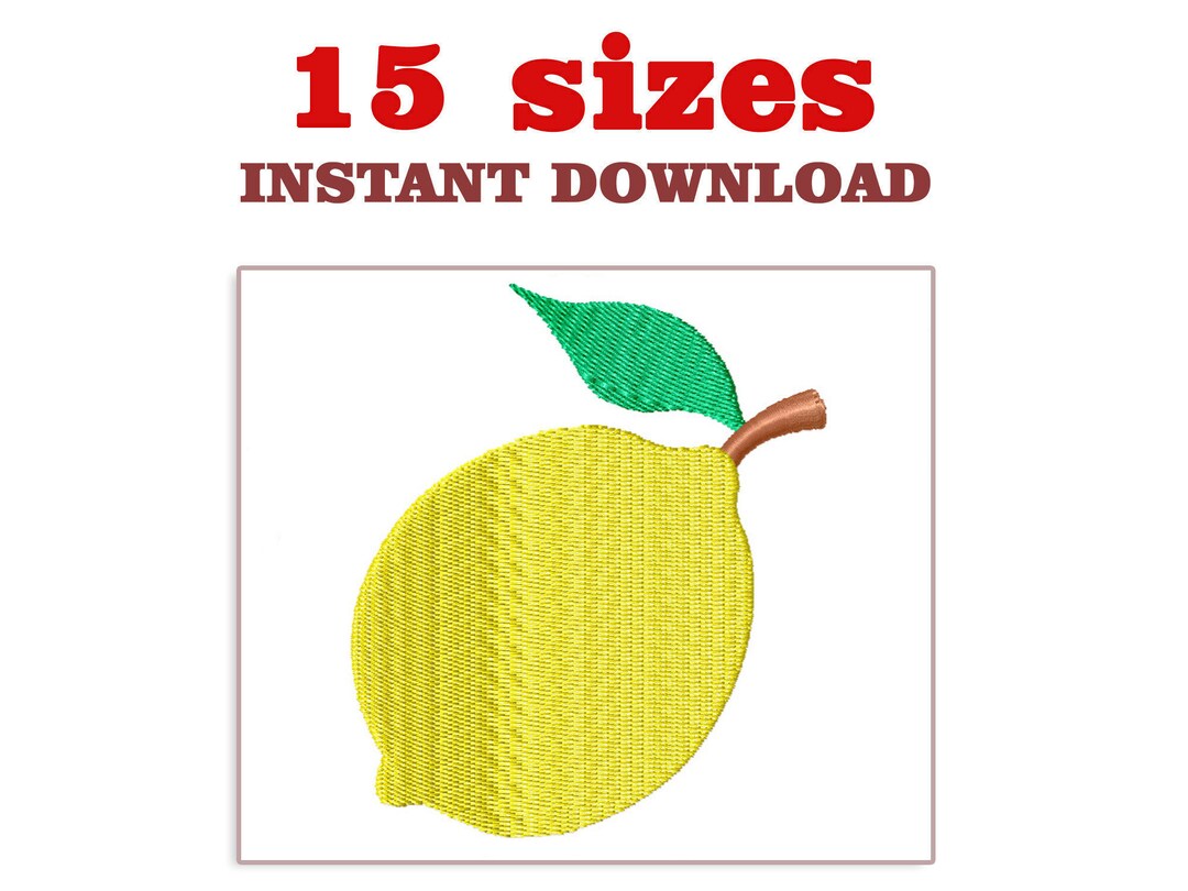 Lemon Machine Embroidery Designs: Mini Fruit Pattern (digital Download ...