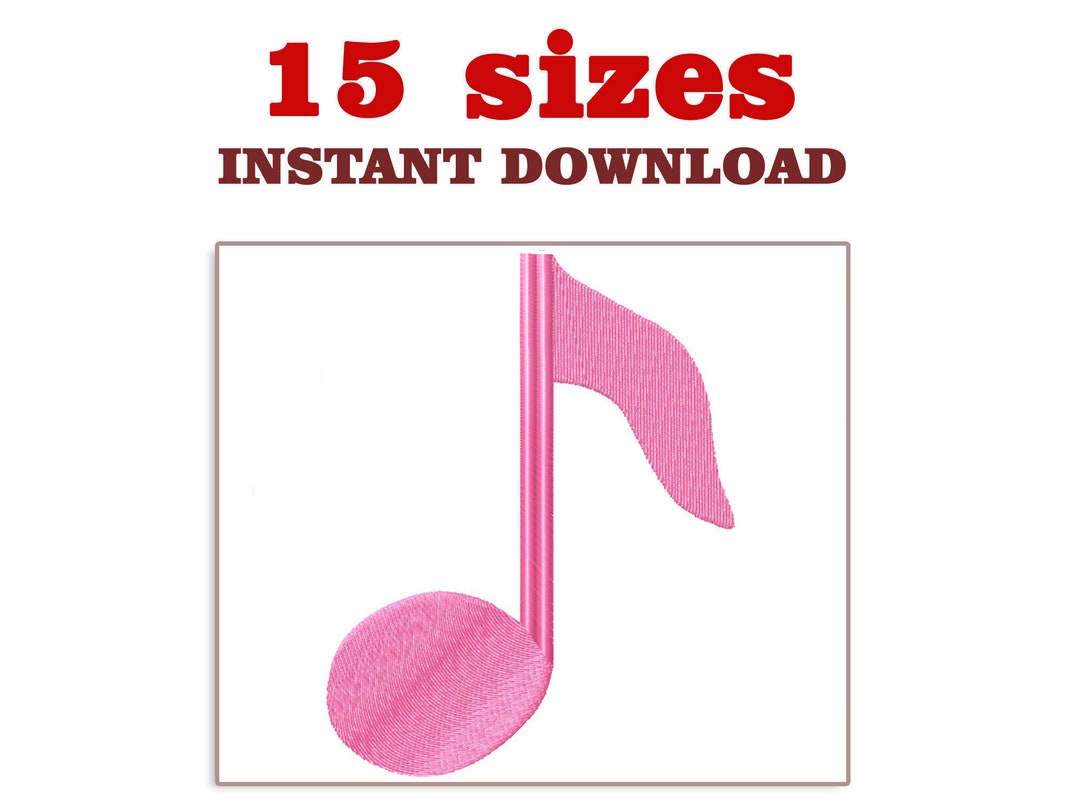 Music Note Embroidery Design, Download Embroidery, Machine Embroidery ...