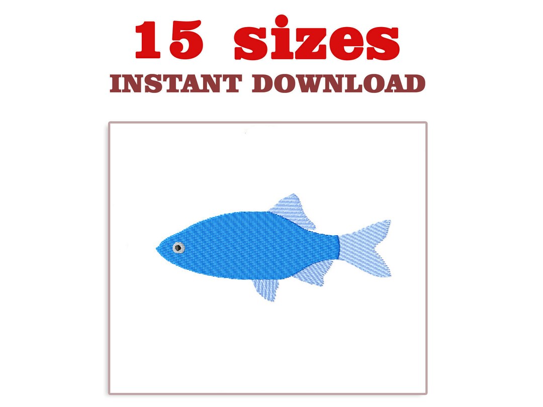 Fish Embroidery Design File, Small Fish Machine Embroidery Design - Etsy
