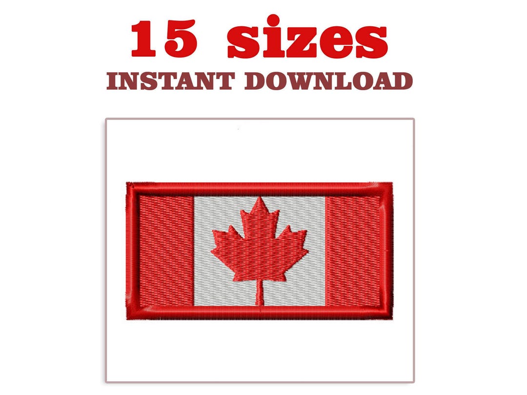 Canadian Flag Embroidery Design File, Canadian Flag With Border ...