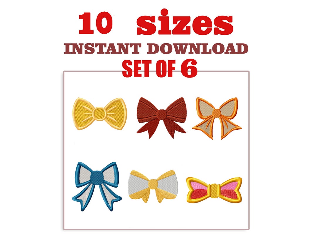 Bow Tie Embroidery Design, Mini Bow Embroidery Design File, Machine ...