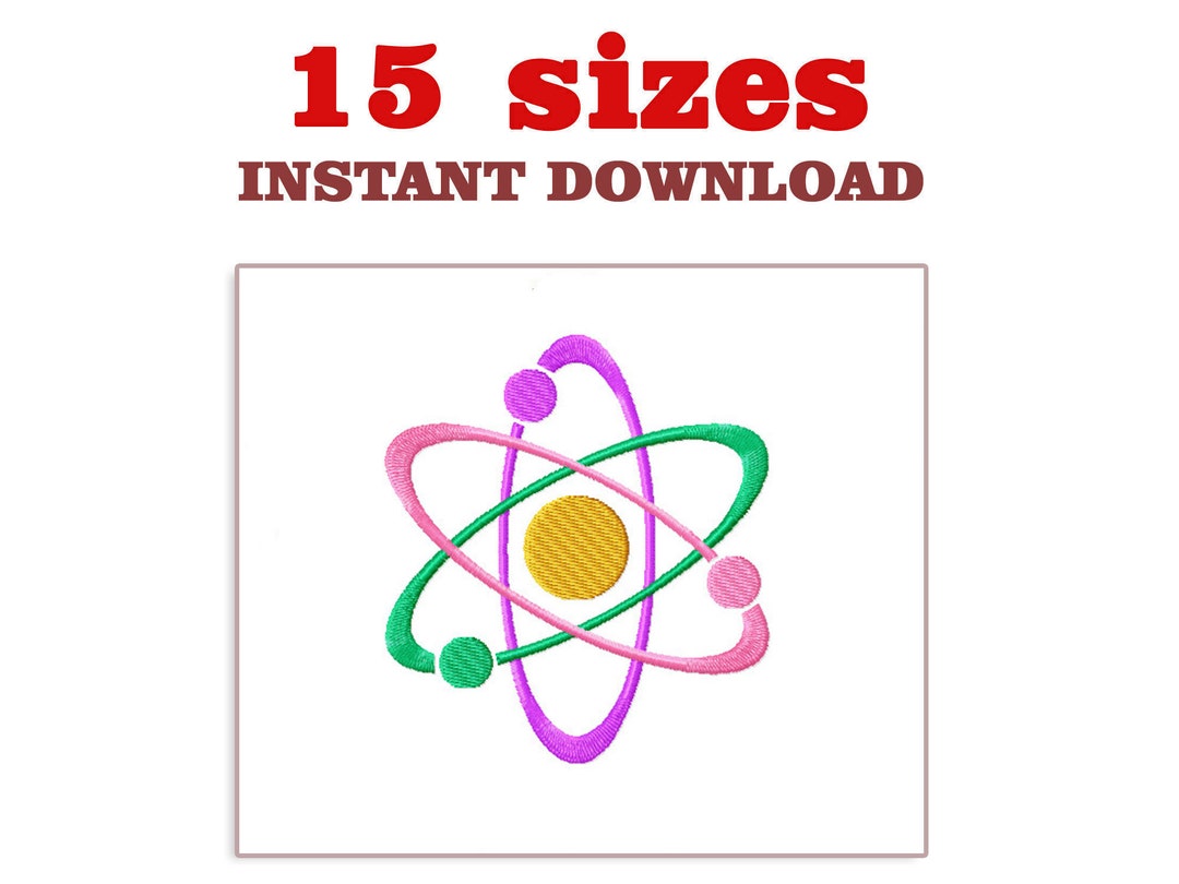 Atom Embroidery Design, Download Embroidery Atom , Atom Machine ...