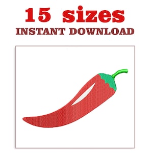Pepper Embroidery Design, Red Pepper Embroidery, Machine Embroidery ...