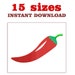 Pepper Embroidery Design, Red Pepper Embroidery, Machine Embroidery ...