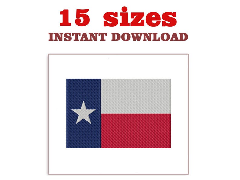 Texas Flag Embroidery Design File (digital Download) - Etsy