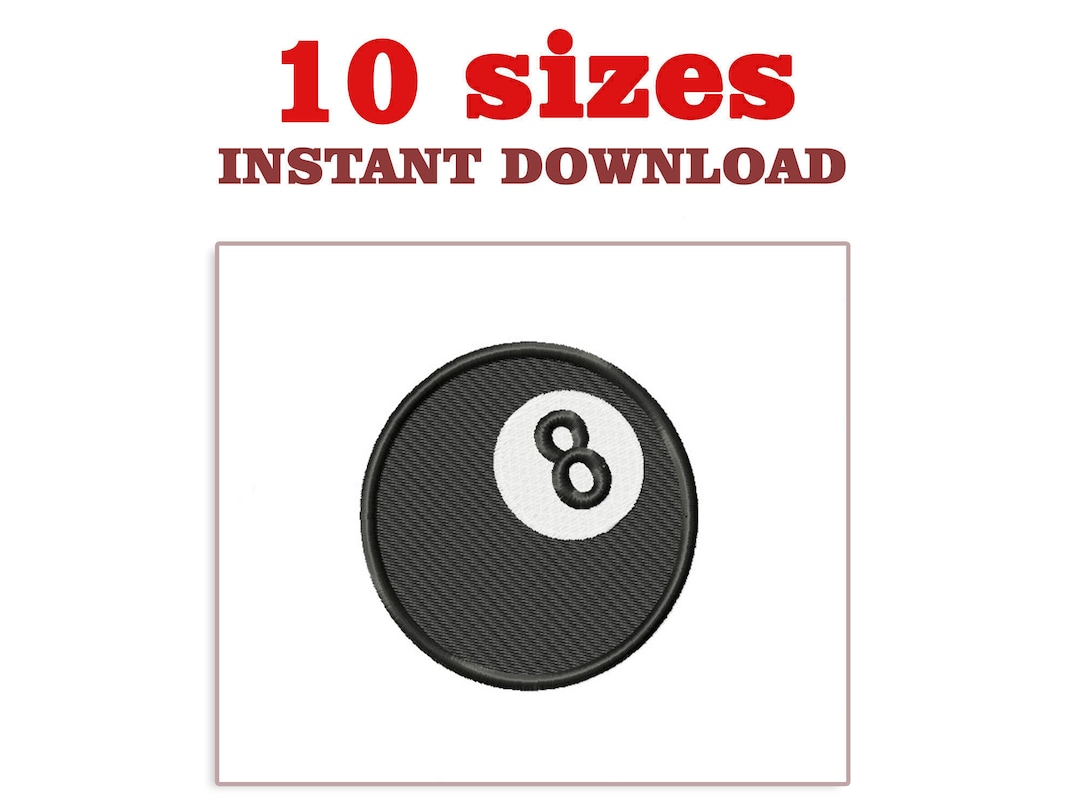 Eight Ball Embroidery Designs File, 8 Ball Machine Embroidery Designs ...