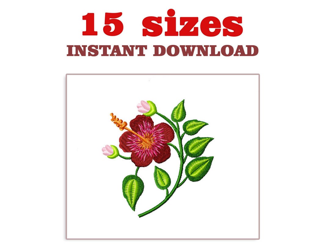 Hibiscus Embroidery Design File, Hibiscus Machine Download Embroidery ...