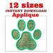 Dog Paw Applique Embroidery Design, Dog Footprints Design, Machine ...