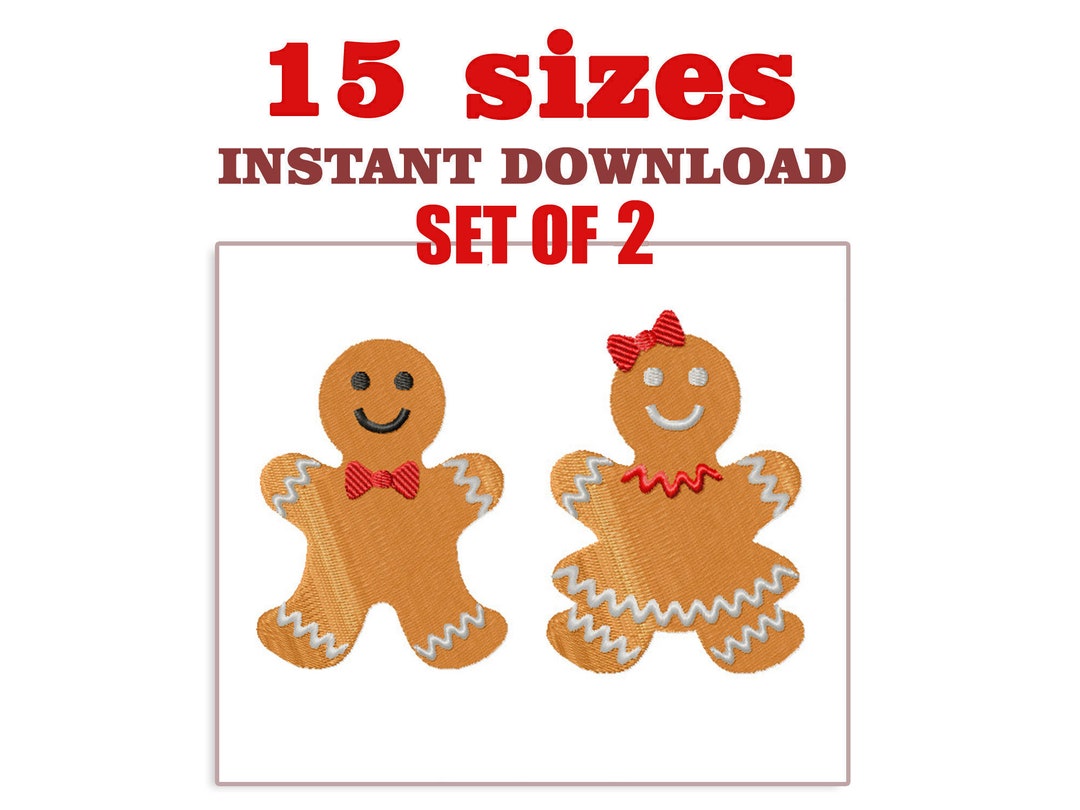 Gingerbread Man Embroidery Design File, Gingerbread Woman Download ...
