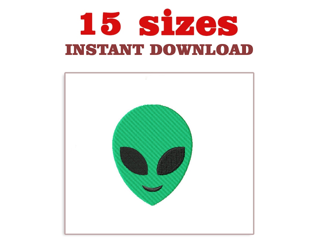 Alien Head Embroidery Design, Alien Embroidery Design Download File ...