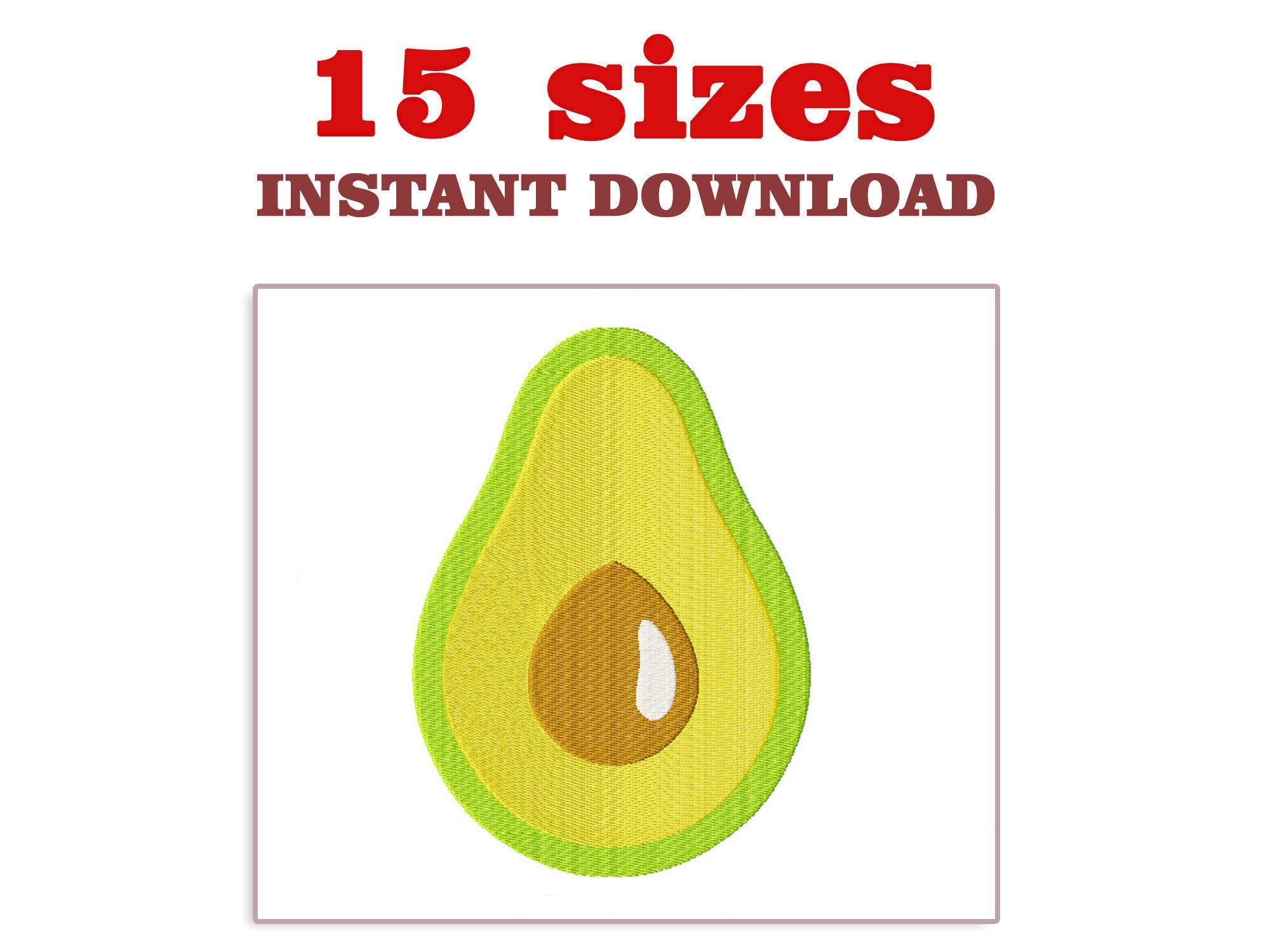 Avocado Embroidery Designs Avocado Embroidery Machine | Etsy