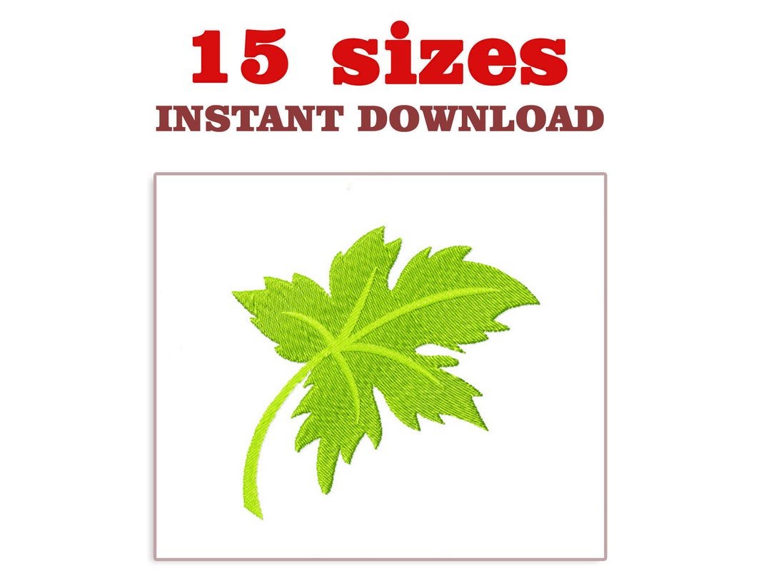 Grapes Leaf Embroidery Design: Machine Embroidery File (digital ...