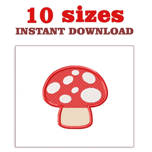 Pes File for Embroidery Mushroom - Etsy