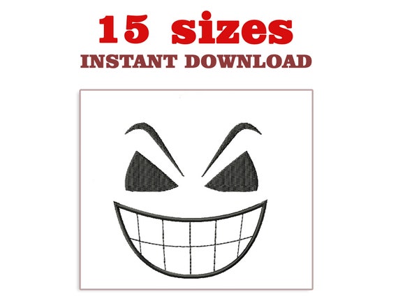 Monster Face Embroidery Design Pumpkin Face Machine Embroidery | Etsy