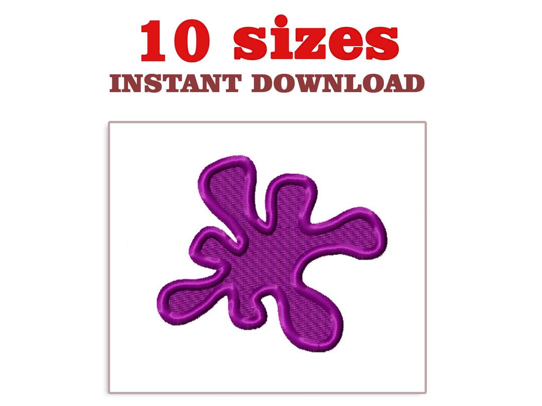 Splash Outline Embroidery Design: Ink Blot Machine File (digital ...