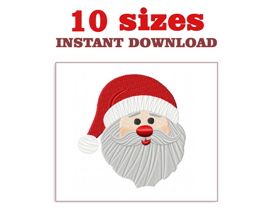 Santa Face Embroidery Design File, Santa Embroidery Design, Santa Face ...