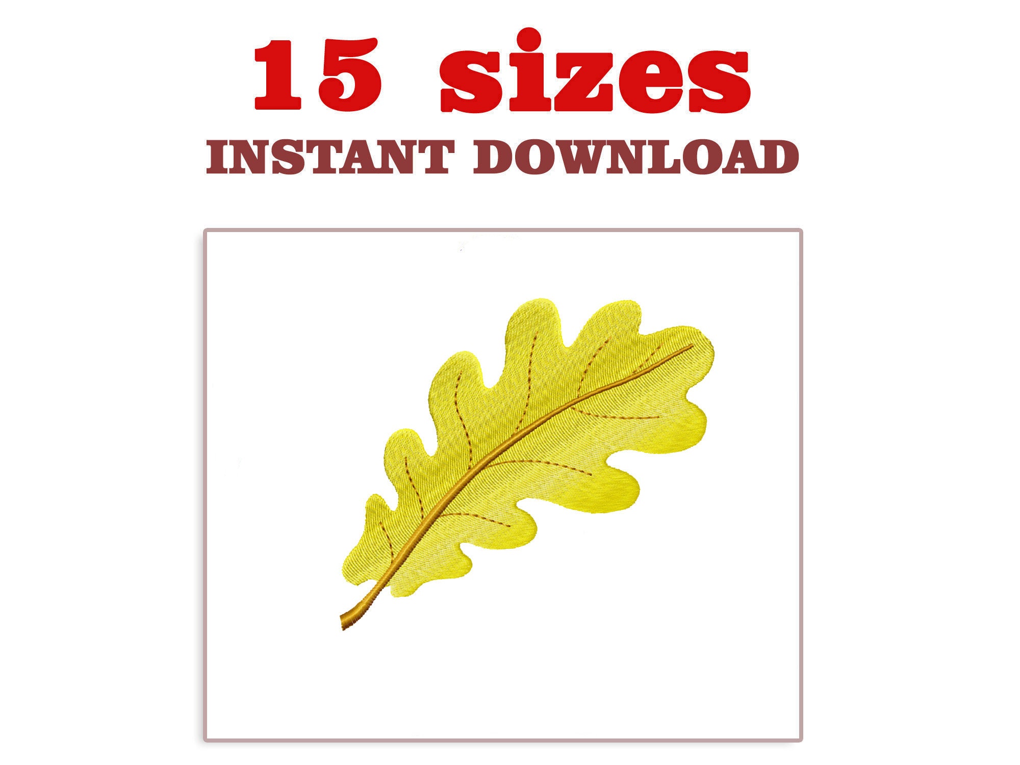 Oak Leaf Embroidery Design Oak Leaf Design Machine | Etsy