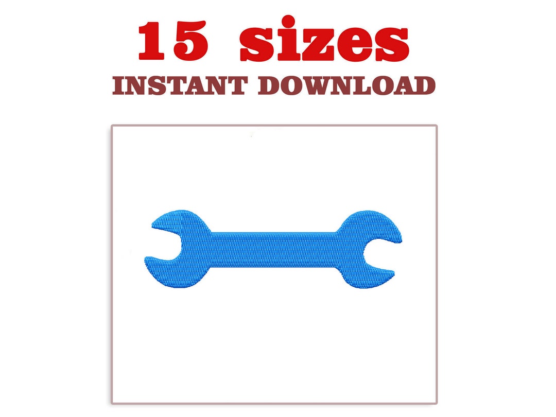 Wrench Embroidery Design File, Wrench Design, Machine Embroidery ...