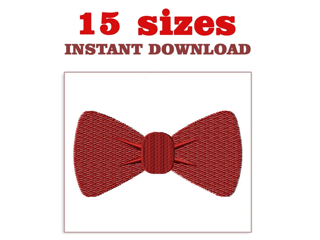 Bow Tie Embroidery Design, Download Embroidery, Machine Embroidery ...