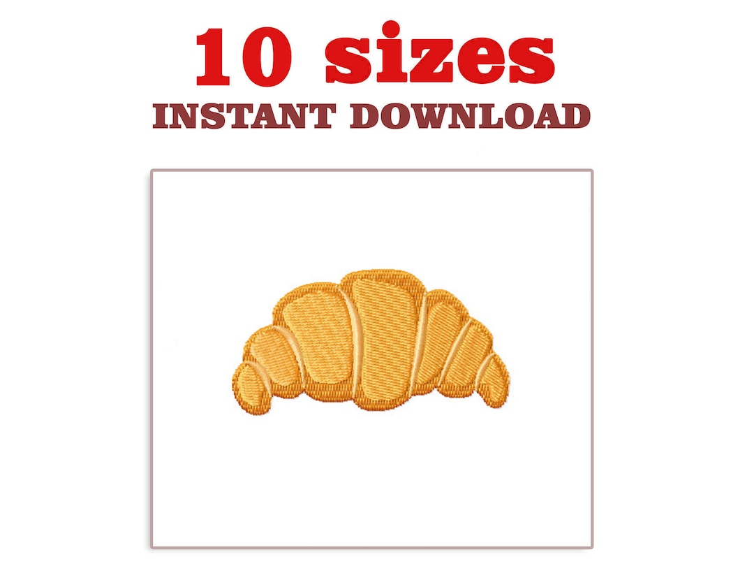Croissant Embroidery Design: Mini Food Embroidery (digital Download) - Etsy