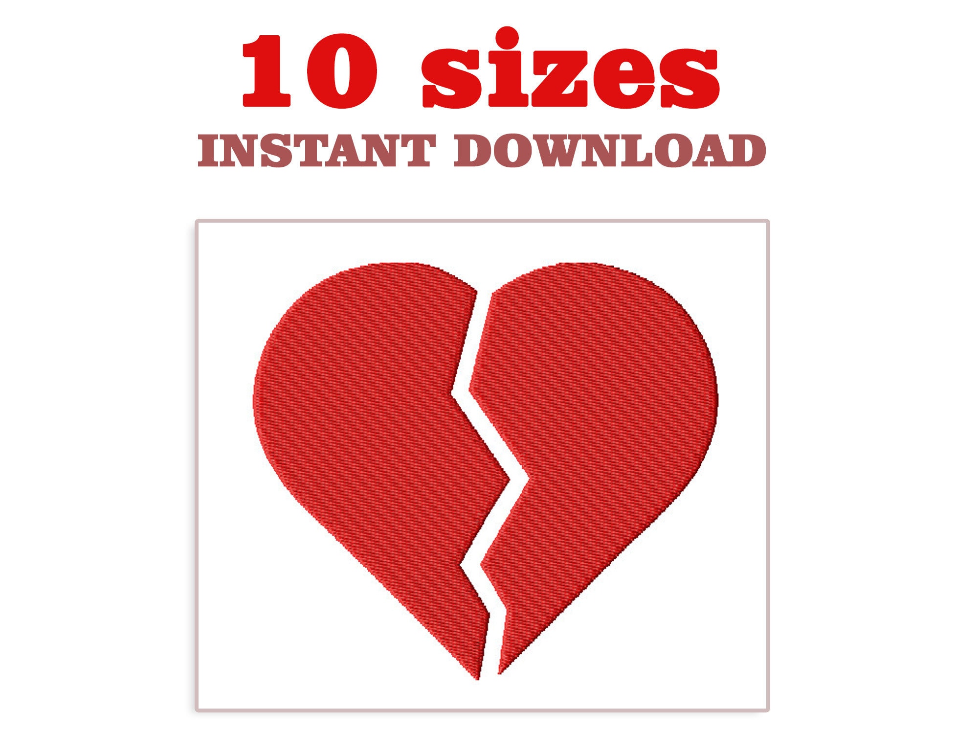 Broken Heart Embroidery Designs Machine Embroidery Design | Etsy