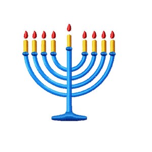 Menorah Embroidery Design File, Mini Hanukkah Menorah Download Design ...
