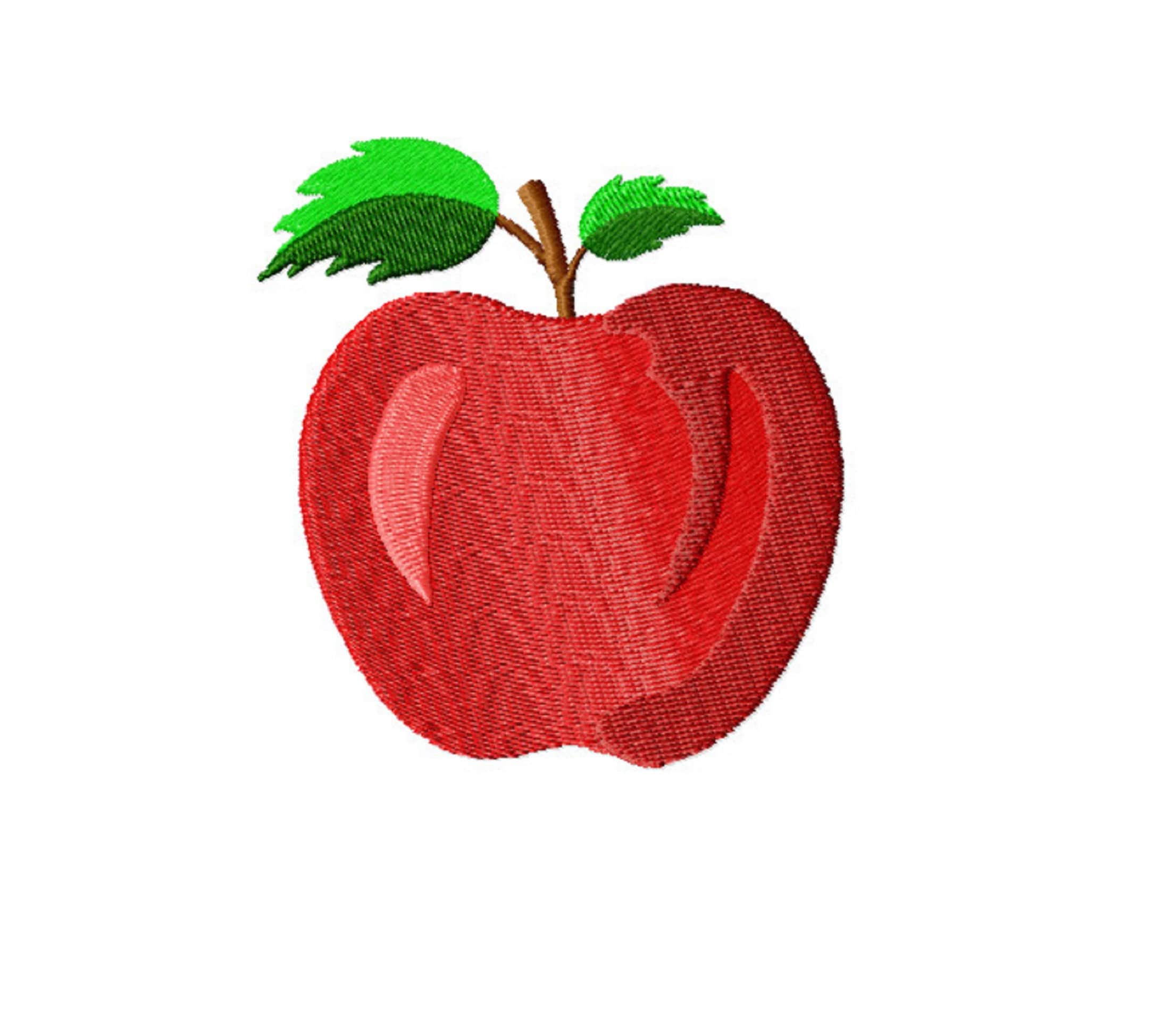 Apple Embroidery Design File One Apple Download Embroidery - Etsy