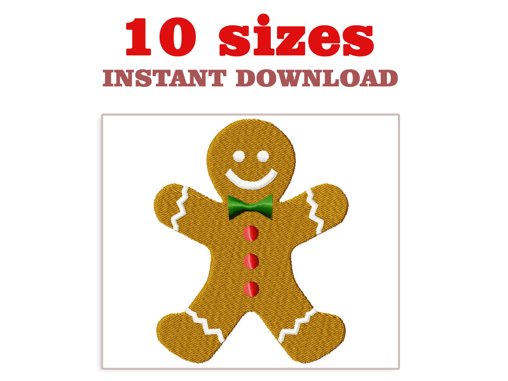 Gingerbread Man embroidery design Download Embroidery | Etsy