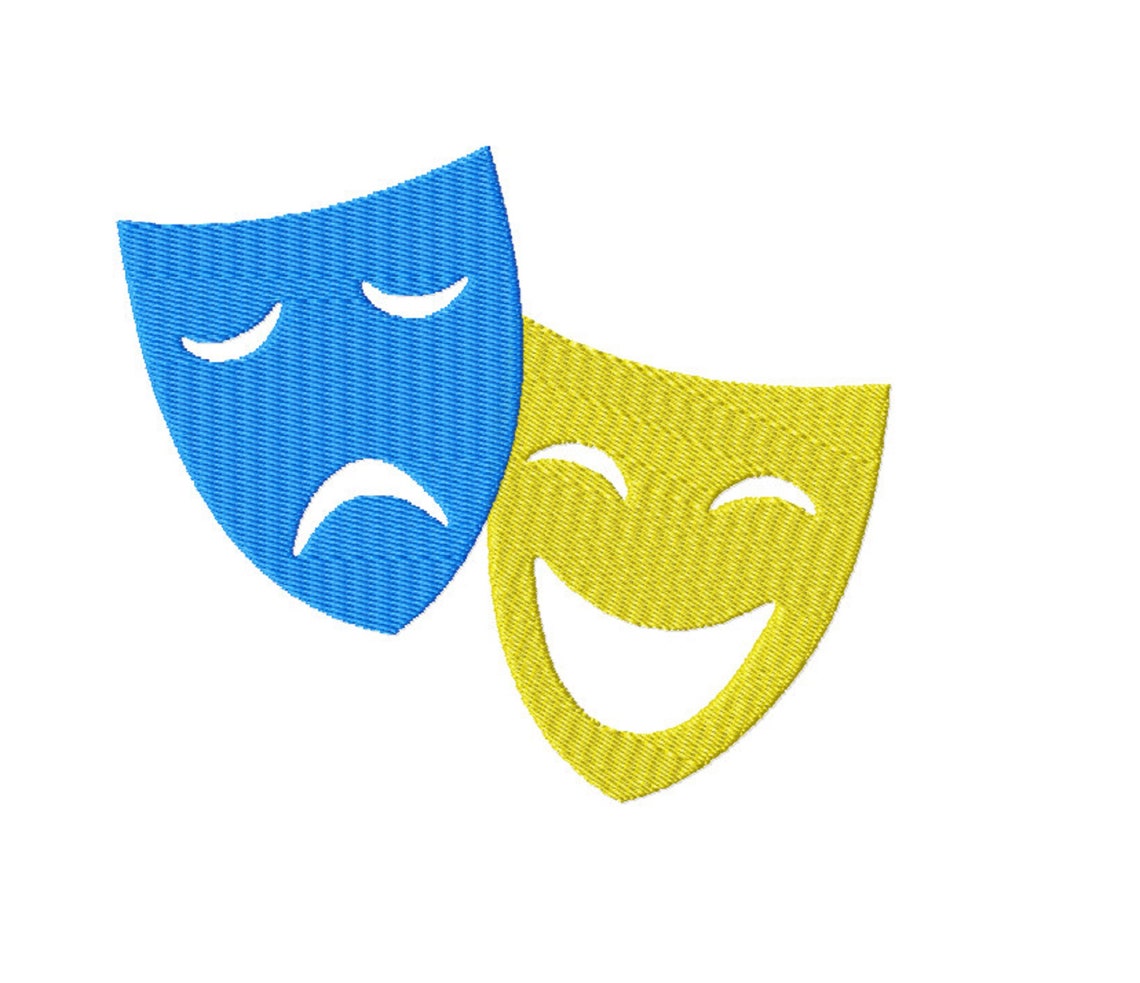Comedy Tragedy Masks Embroidery Design File Download | Etsy